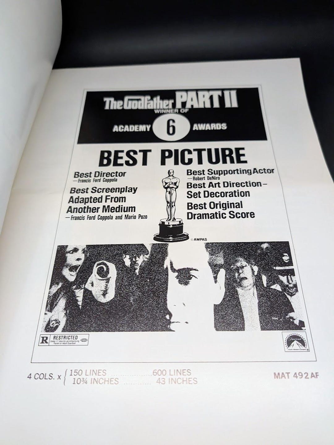 Original the Godfather Part II - Academy Award Supplement Movie ...