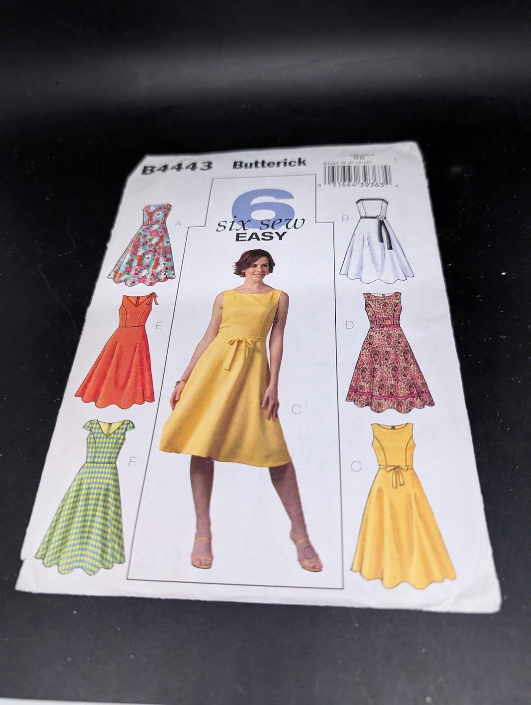 Butterick B4443 Six Sew Easy Dress Pattern - Size BB Tall- 8-10-12-14 ...