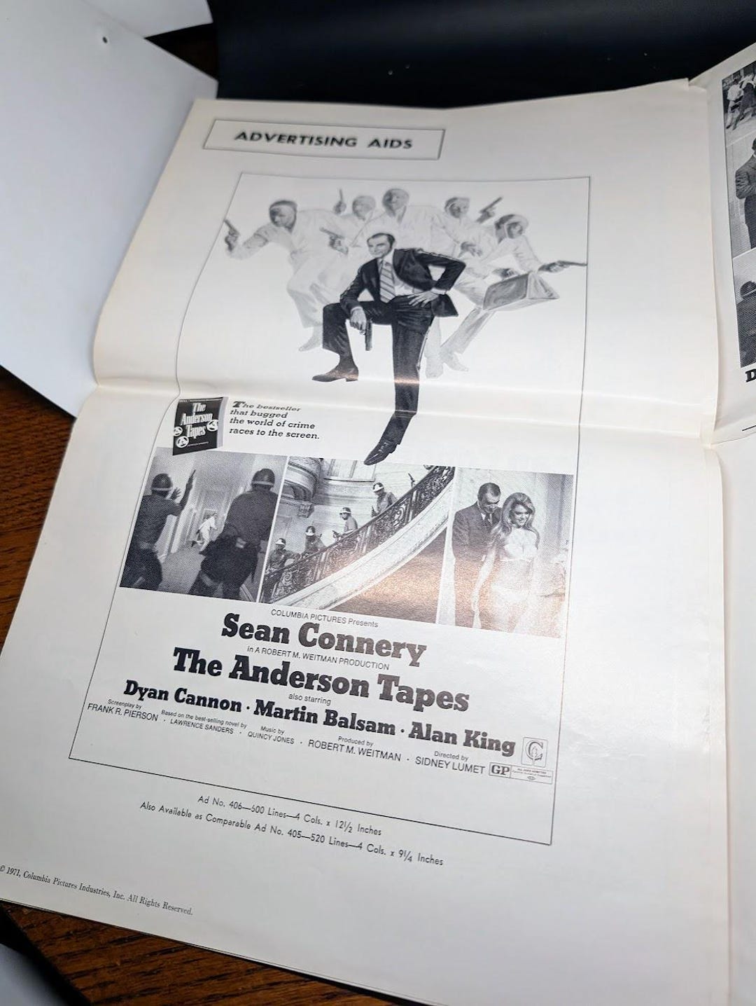 Original the Anderson Tapes Movie Ads - Sean Connery - Dyan Cannon - Etsy