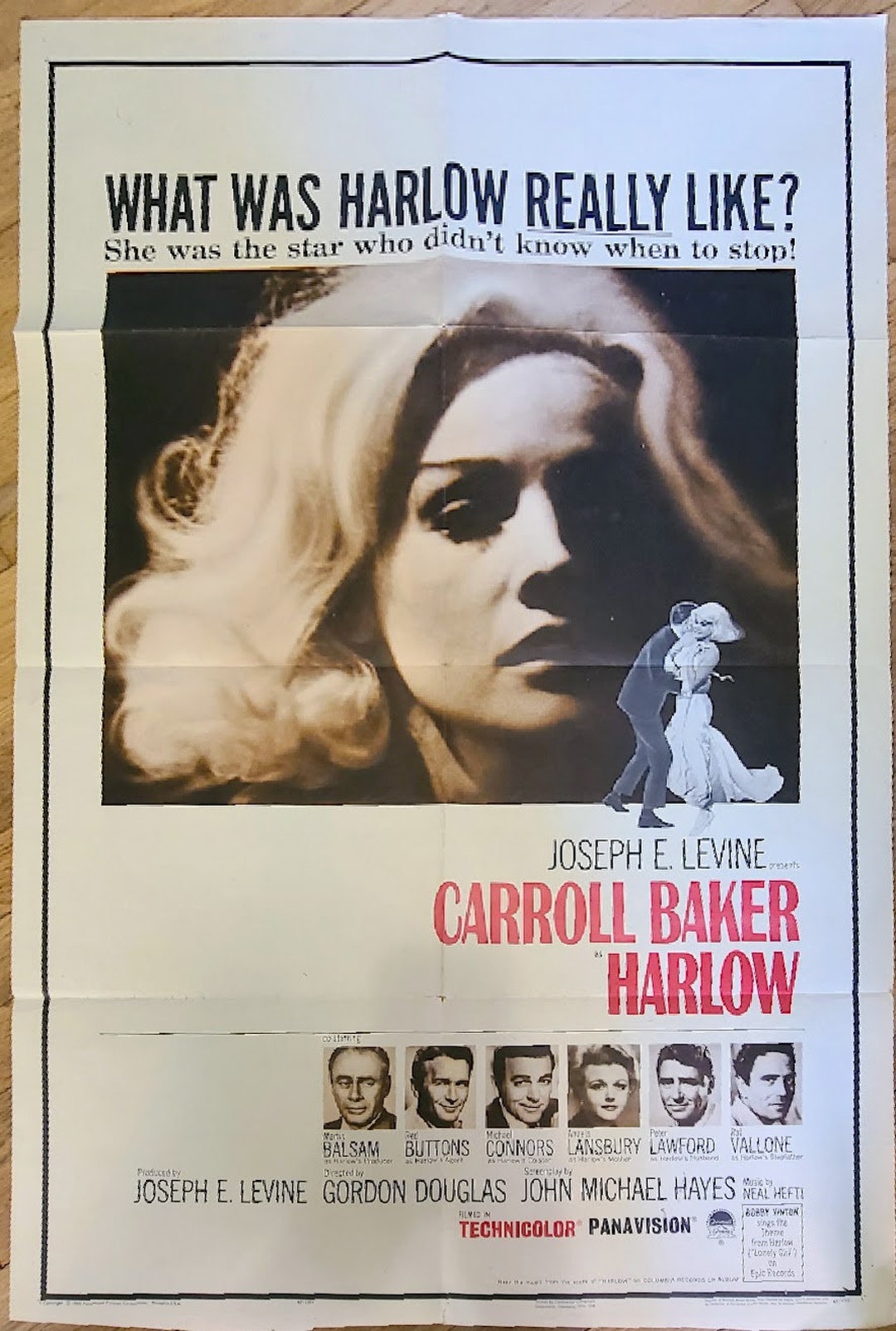Vintage Harlow - New Campaign Carroll Baker Folded Movie Poster 1965 ...