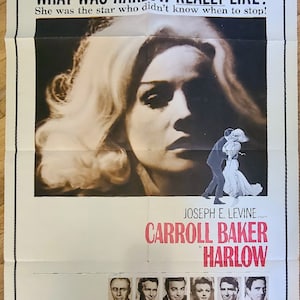 Vintage Harlow - New Campaign Carroll Baker Folded Movie Poster 1965 ...