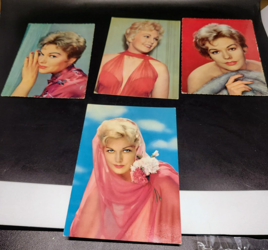 Vintage Lot Of 4 Kim Novak Color Postcards Kruger Kodak Ektachrome