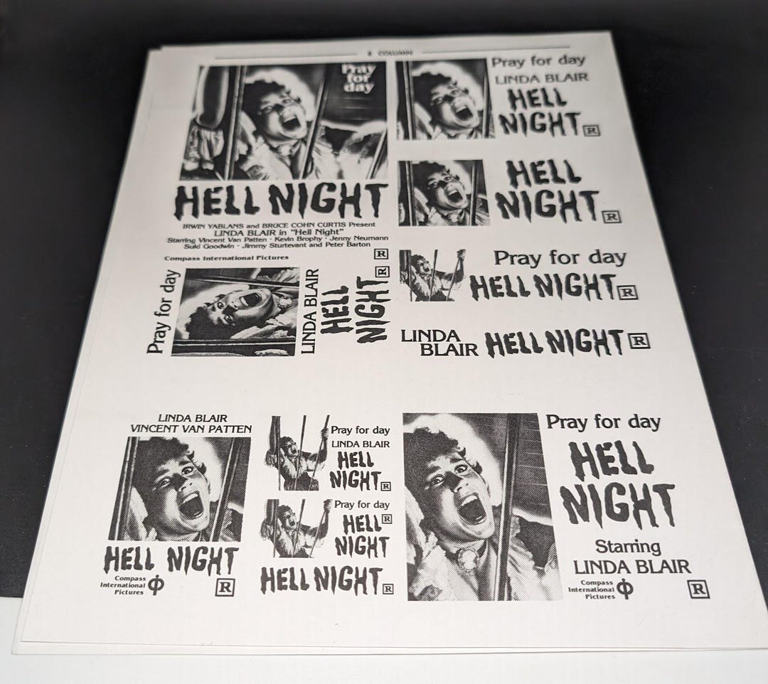 Original Hell Night Movie Ad Sheet - Linda Blair - Horror Movie - Etsy