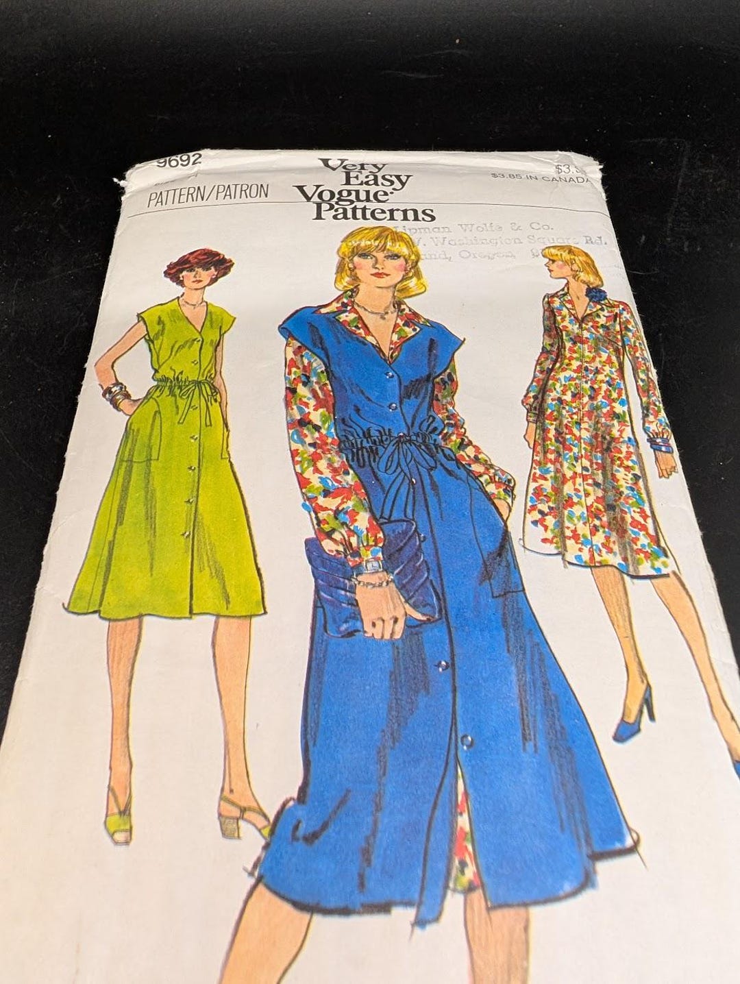 Vintage Very Easy Vogue Patterns 9692 - Dress and Jumper Size 14 - Etsy