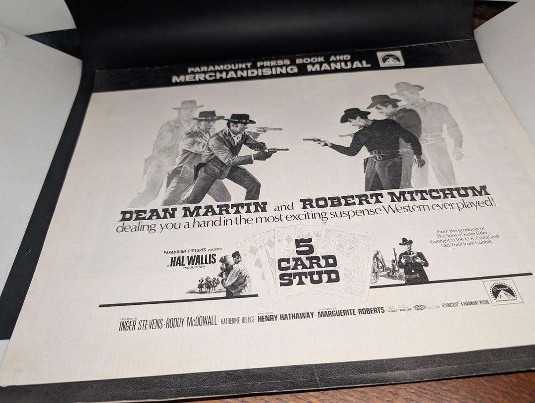 Vintage 5 Card Stud Movie Merchandising Manual - Dean Martin - Robert ...