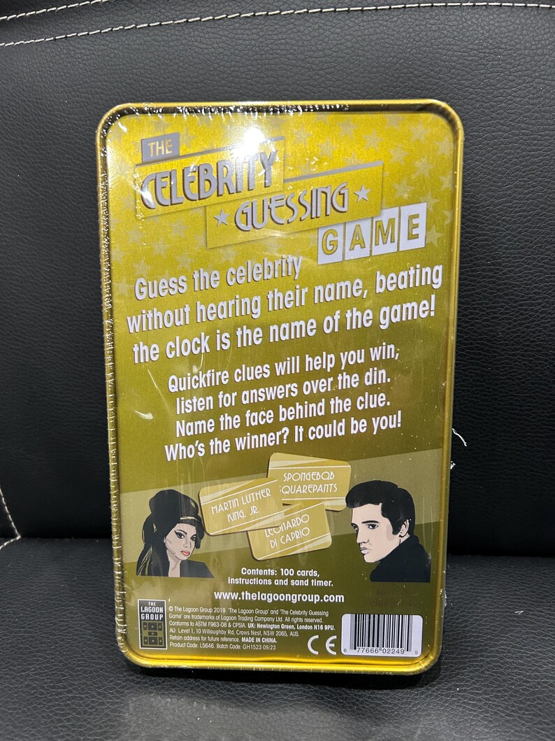 The Celebrity Guessing Game by Lagoon 100 Celebrities NIP Fast Famous ...
