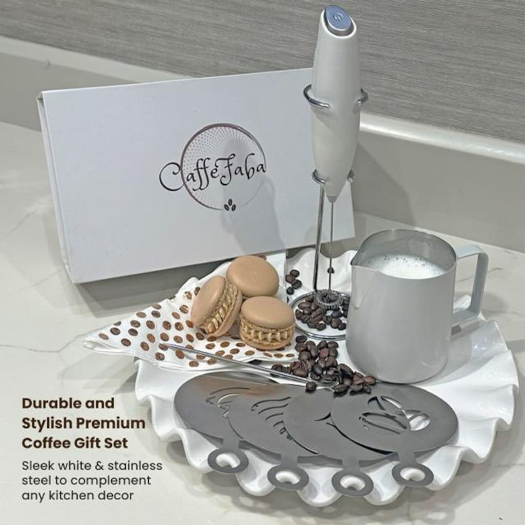 Coffee Art Gift Set for Coffee Lovers: Milk Frother, Latte Pen, Jug ...
