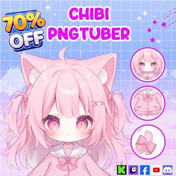Custom Pngtuber Plus Chibi Cute Custom Pngtuber Chibi Cute Pngtuber Model Kawaii Custom Chibi