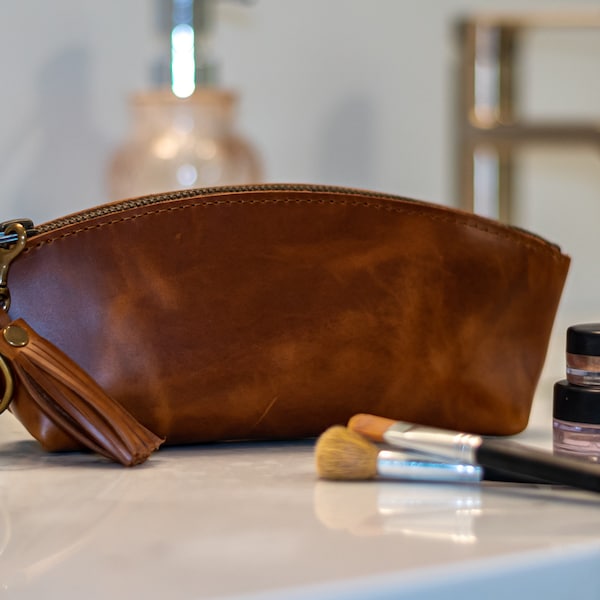 Leather Zipper Case - Etsy