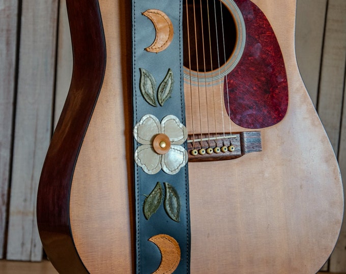 Limited Edition | Leather Guitar Strap | Handmade Banjo Strap | Moon ...
