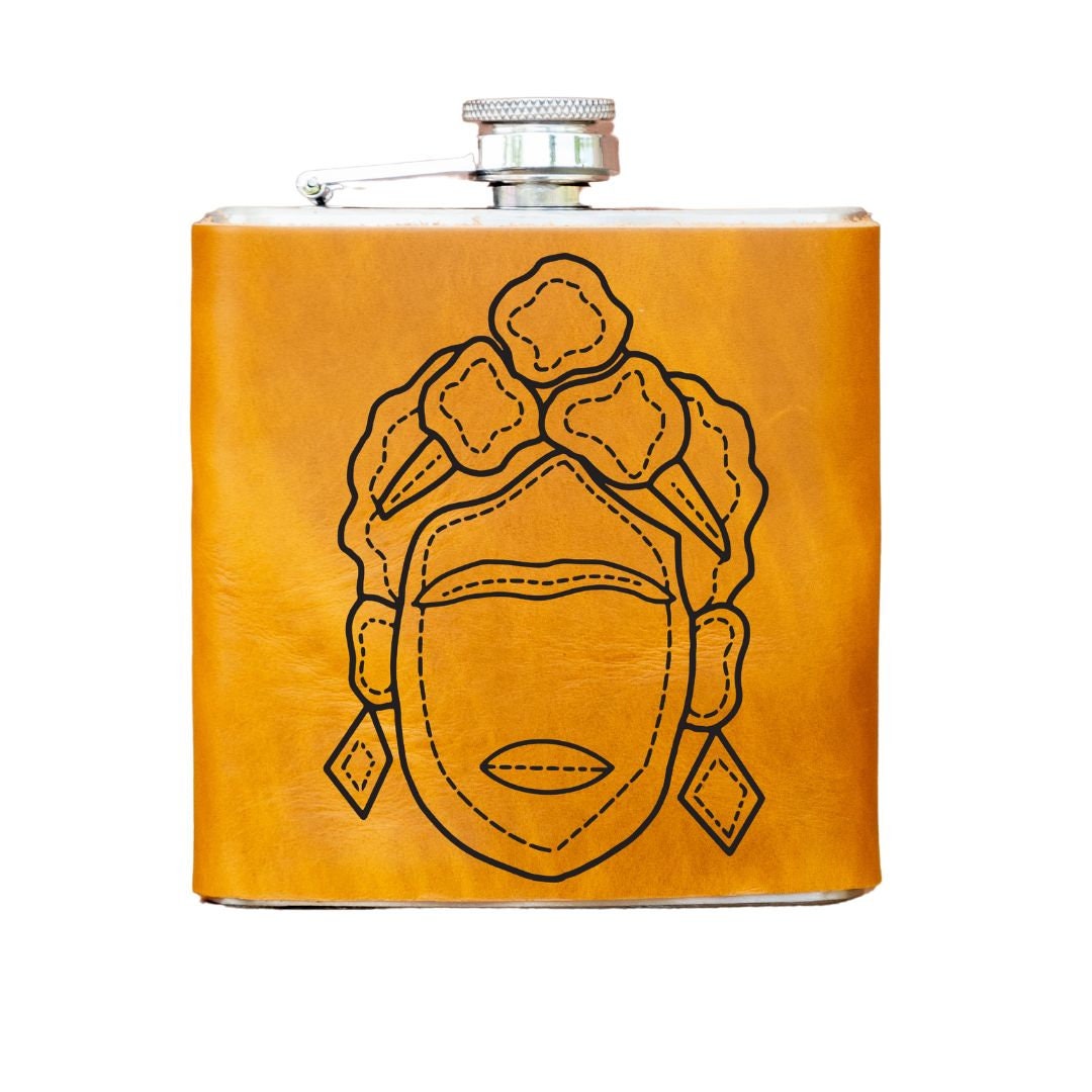 Iconic Artists Flasks Leather Laser Printed Flask Handmade Frida - Etsy