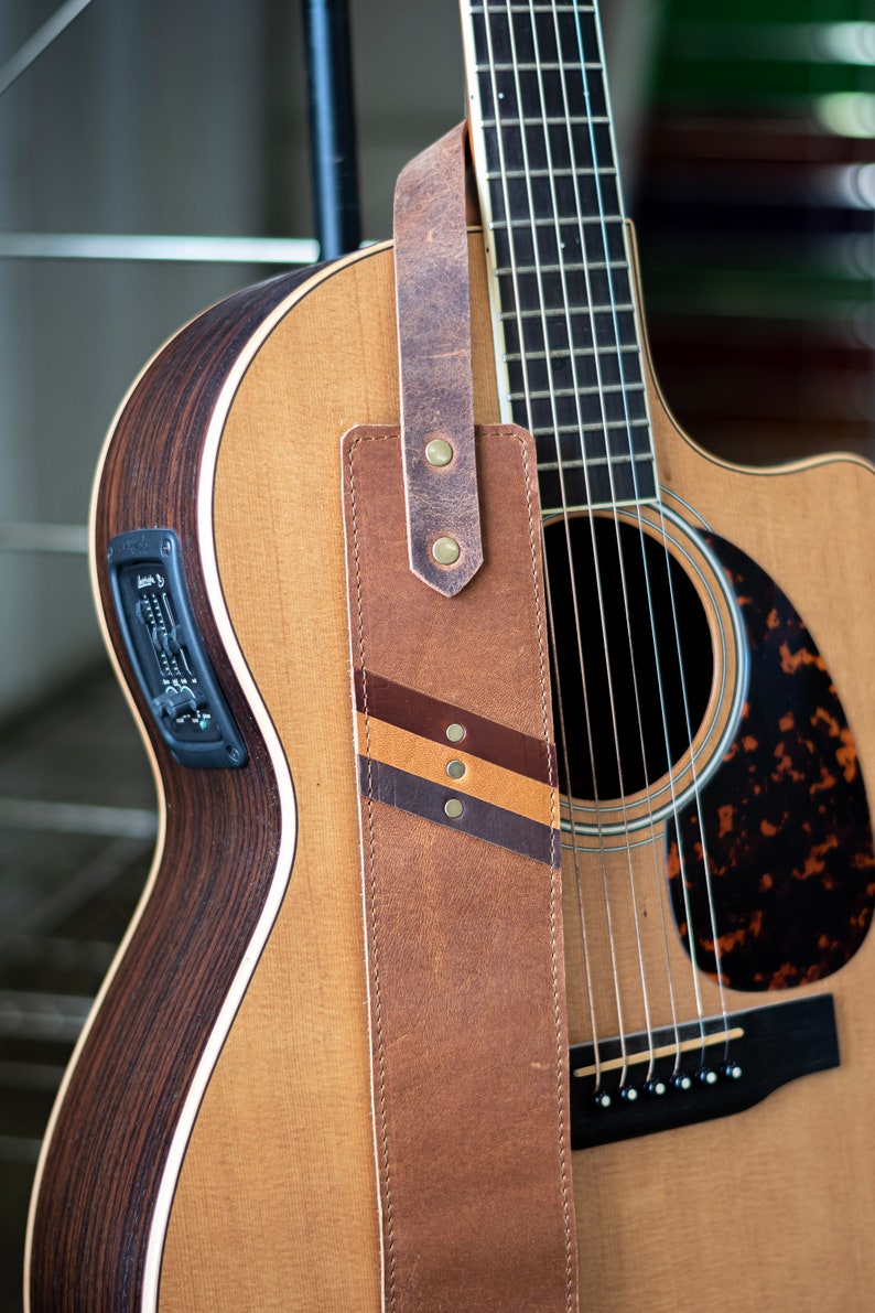 Leather Guitar Strap Handmade Banjo Strap Made in USA | Etsy