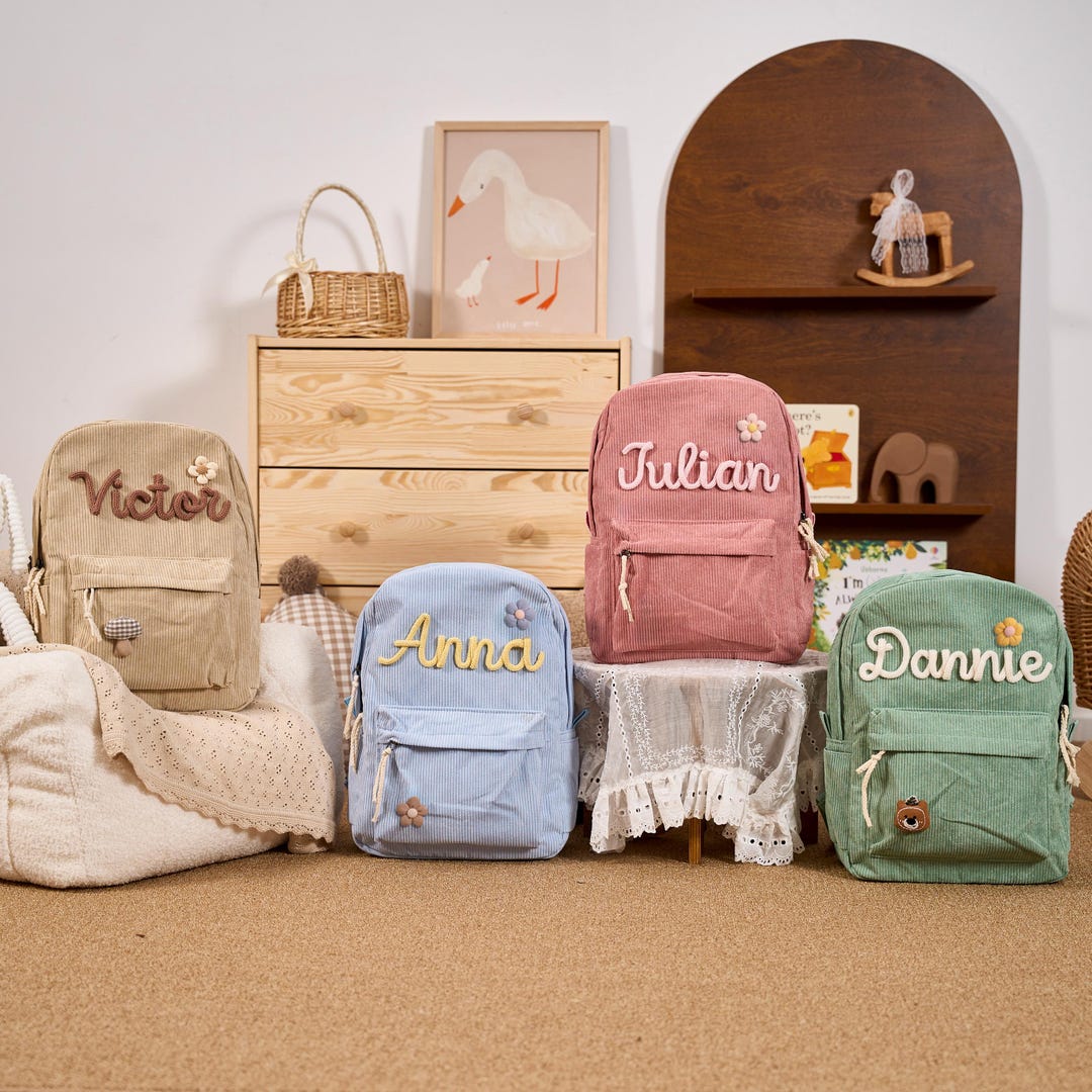 Custom Kids Backpack With Name | School Bag | Toddler Book Bag | School ...