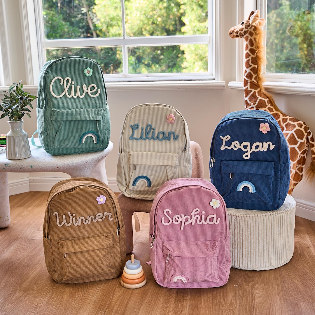 Custom Kids Backpack With Name | School Bag | Toddler Book Bag | School ...