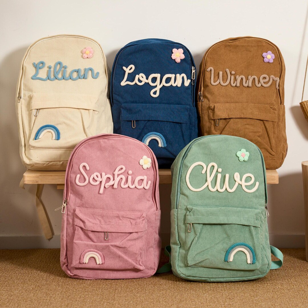 Custom Kids Backpack With Name | School Bag | Toddler Book Bag | School ...