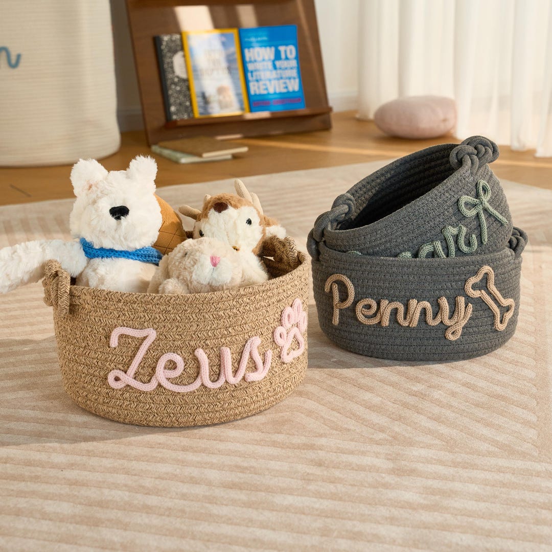 Handmade Pet Basket | Custom Name & Icon | Personalized Toy Basket - Etsy