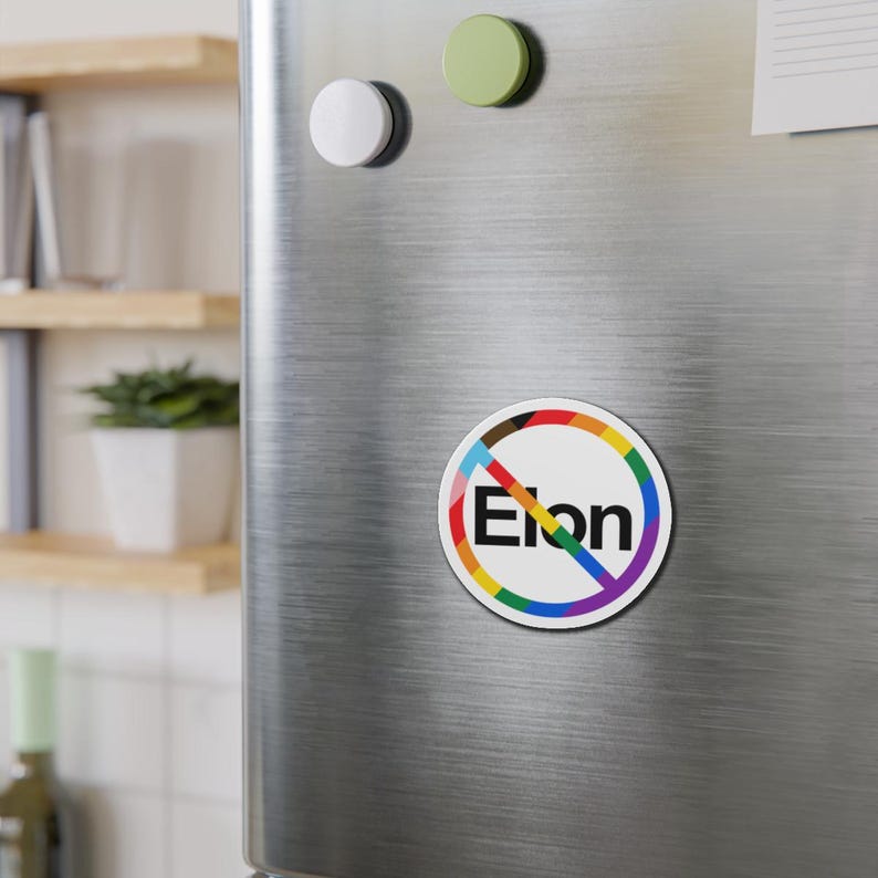 Anti-elon Magnet, Equality Rainbow Fridge Decor, LGBTQ Tesla Magnet ...