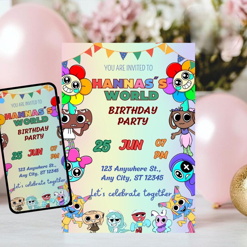 Dandy’s World Digital Invitation – Editable Gamer Birthday Invite for ...