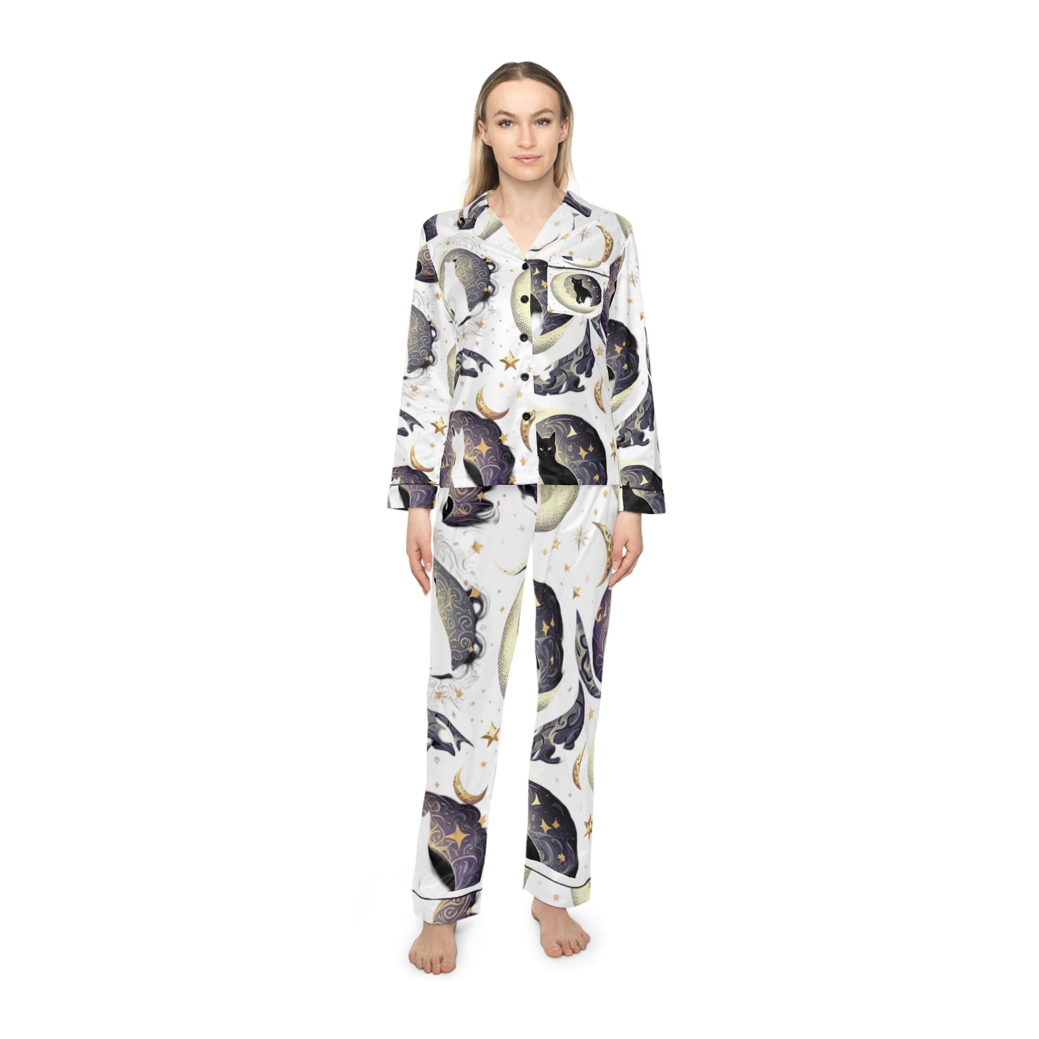 Personalized Women's Satin Pajamas Custom All-over Print Sleepwear - Etsy