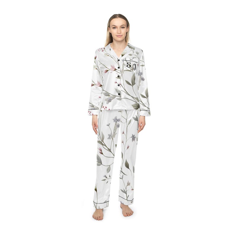 Personalized Women's Satin Pajamas Custom All-over Print Sleepwear - Etsy