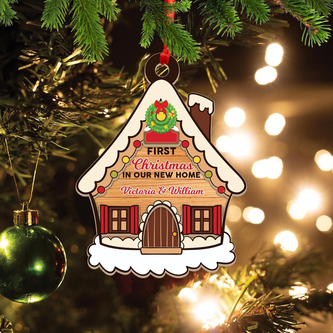 Personalized Couple First Christmas in New Home 4D Ornament, 1st Xmas ...