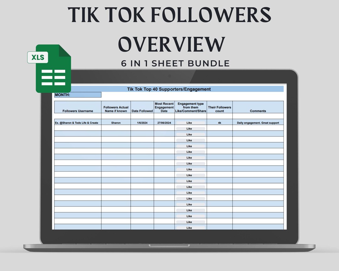Tik Tok Followers Social Media Management Sheets-instagram- Overwhelmed ...