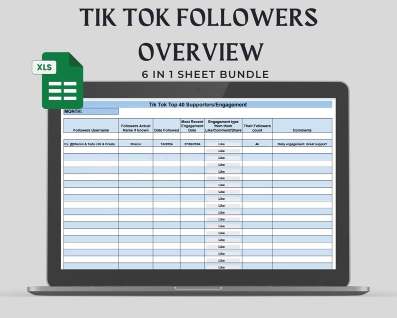 Tik Tok Followers Social Media Management Sheets-instagram- Overwhelmed ...