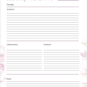 Bible Study Planner - Pink Floral Design - Etsy