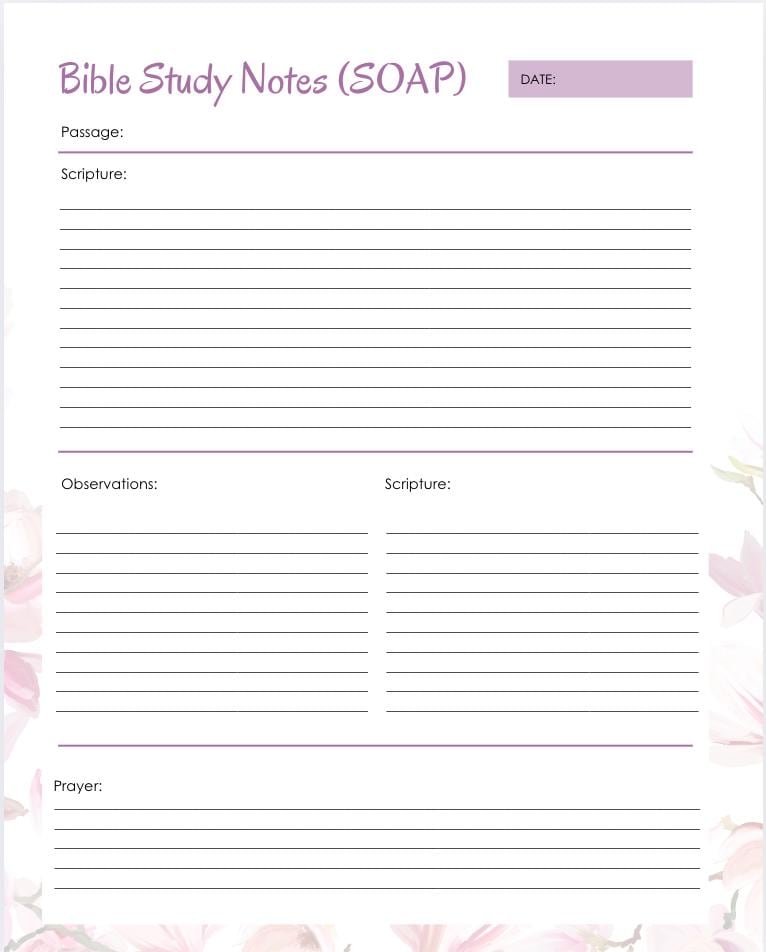 Bible Study Planner - Pink Floral Design - Etsy