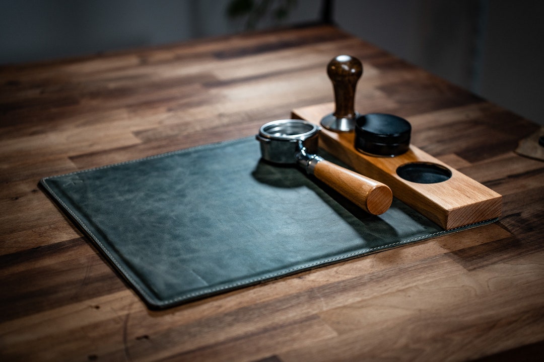 Tamping Pad Tamper Station Handcrafted Leather and Wood Tamping Mat ...