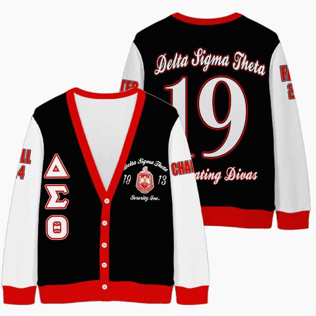 Delta Sigma Theta Custom Chapter Knitted Cardigan, Delta Sigma Theta ...