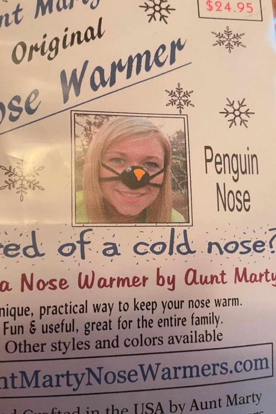Penguin Nose Warmer by Aunt Marty, Animal Lover Nose Cover, Unisex ...