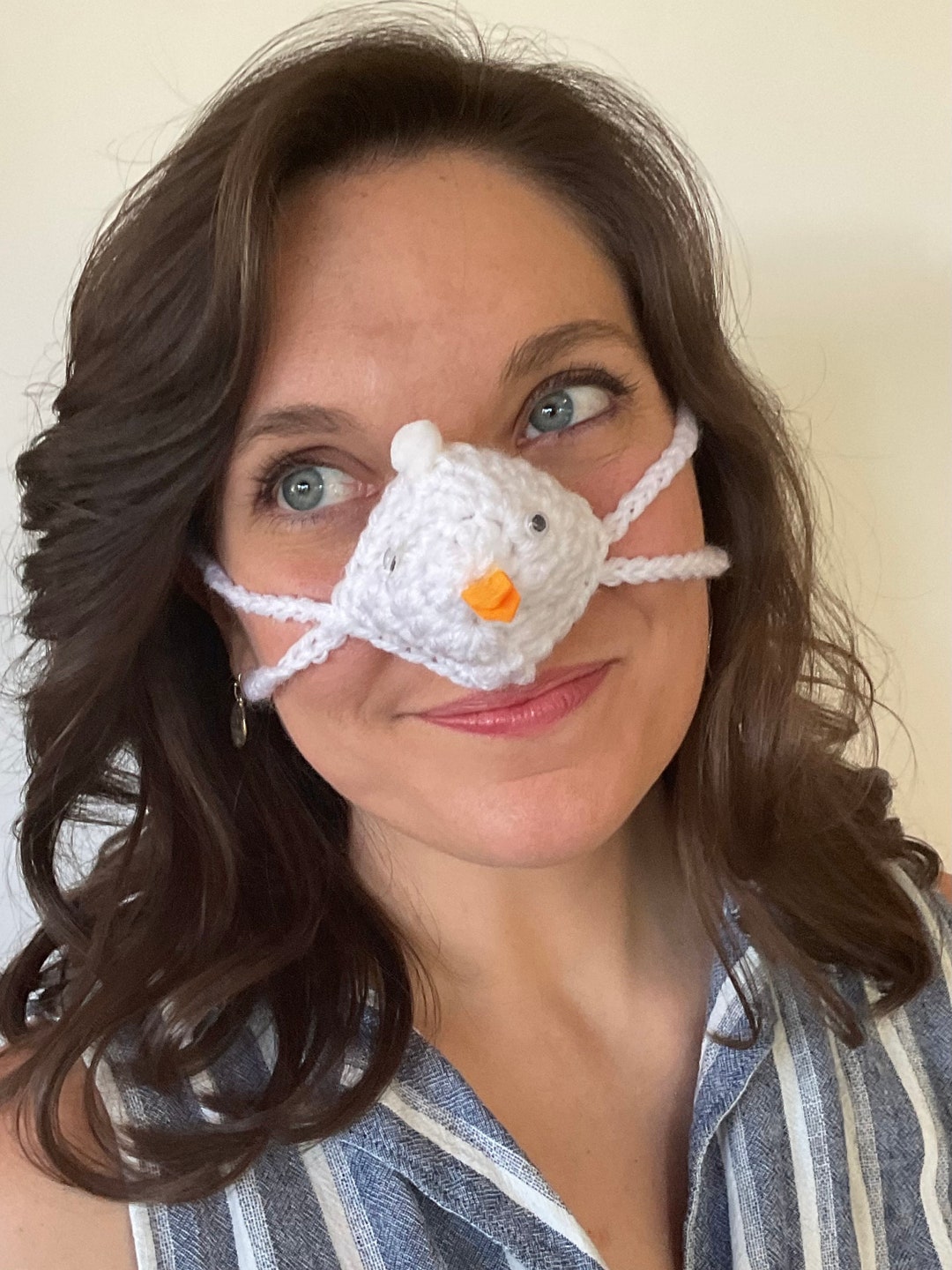 CHICKEN Nose Warmer by Aunt Marty, Animal Lover Nose Cover, Unisex Stocking Stuffer Gift, Winter ...