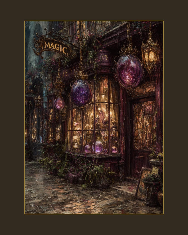 Magic Shop Art Print, Victorian Gothic Storefront Painting - Etsy