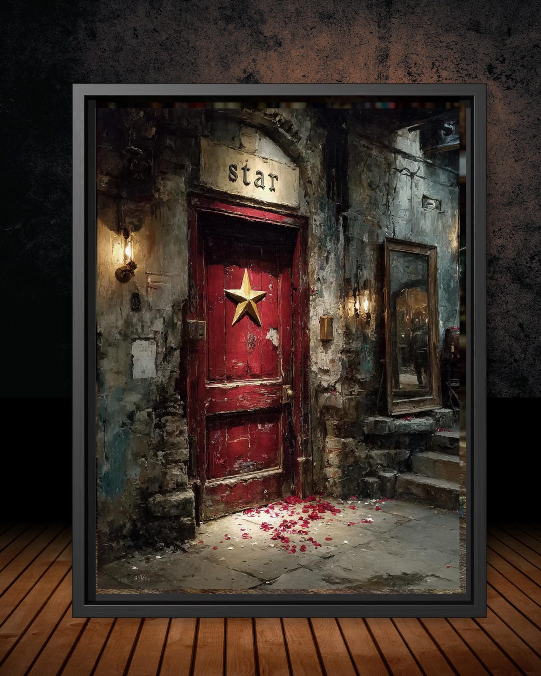 Star Dressing Room Door Print, Gothic Opera House Wall Art, Moody ...