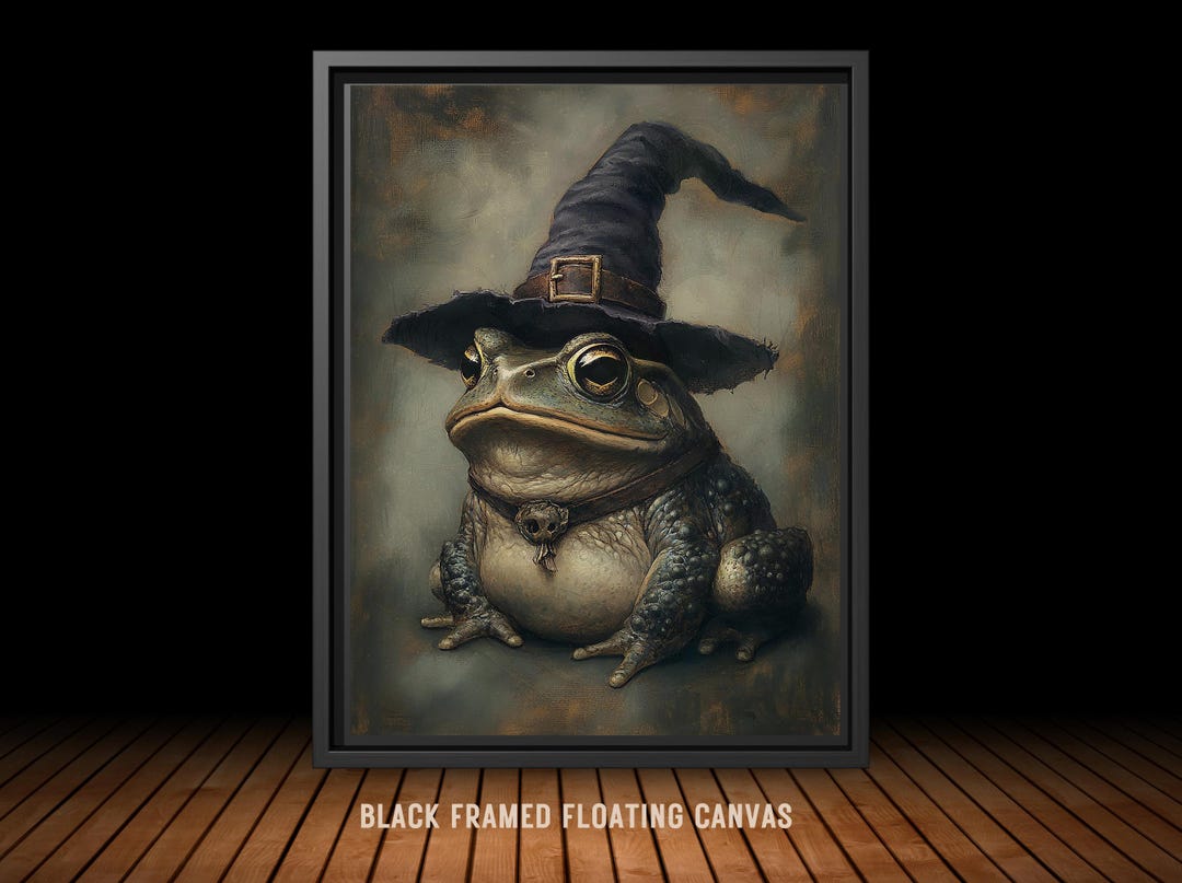 Witch Frog Wall Art Print Toad Oil Painting Fantasy Animal Decor Spooky ...