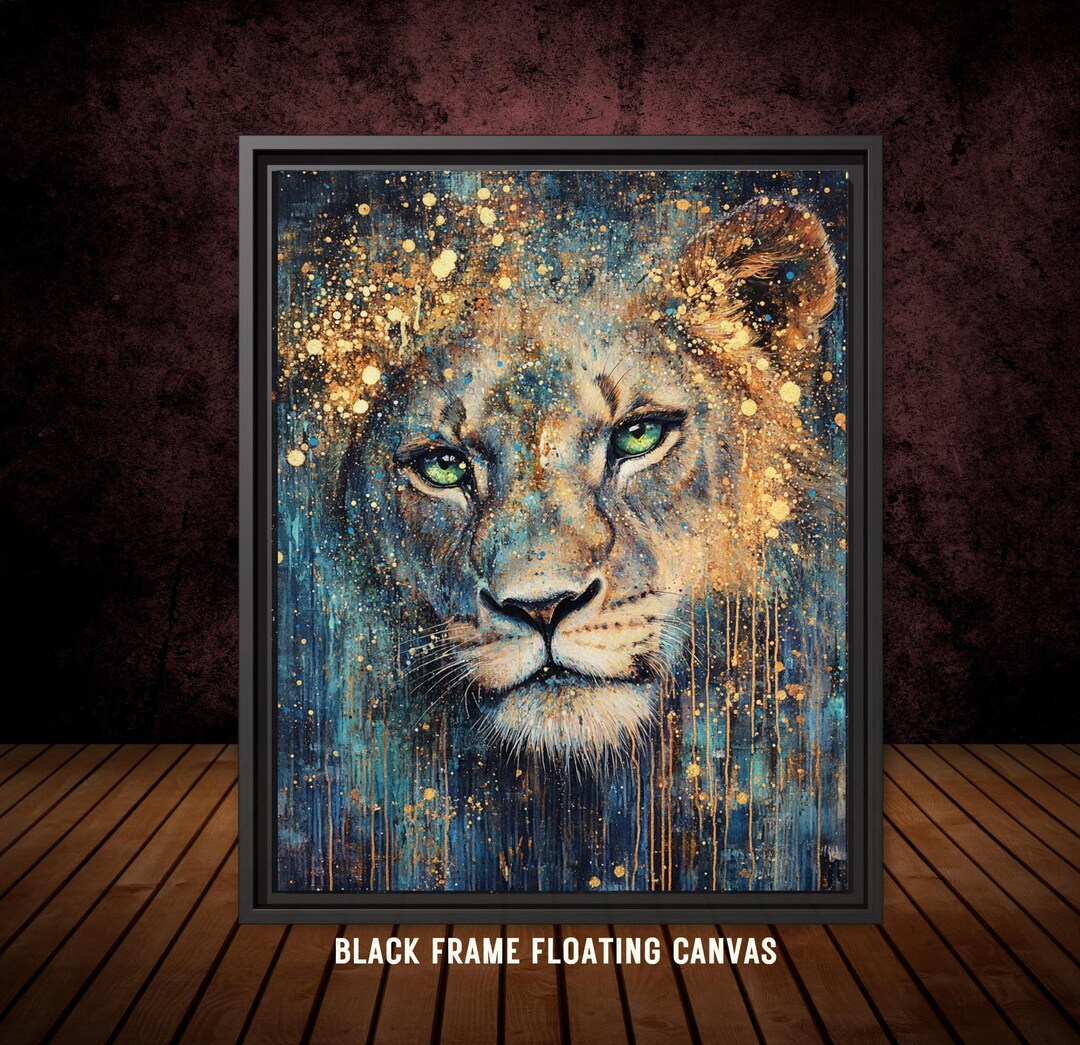 Abstract Lioness Wall Art Print Female Lion Head Portrait Majestic ...