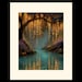 Golden Lit Tree Canopy Art Print Fantasy Firefly Forest Landscape ...