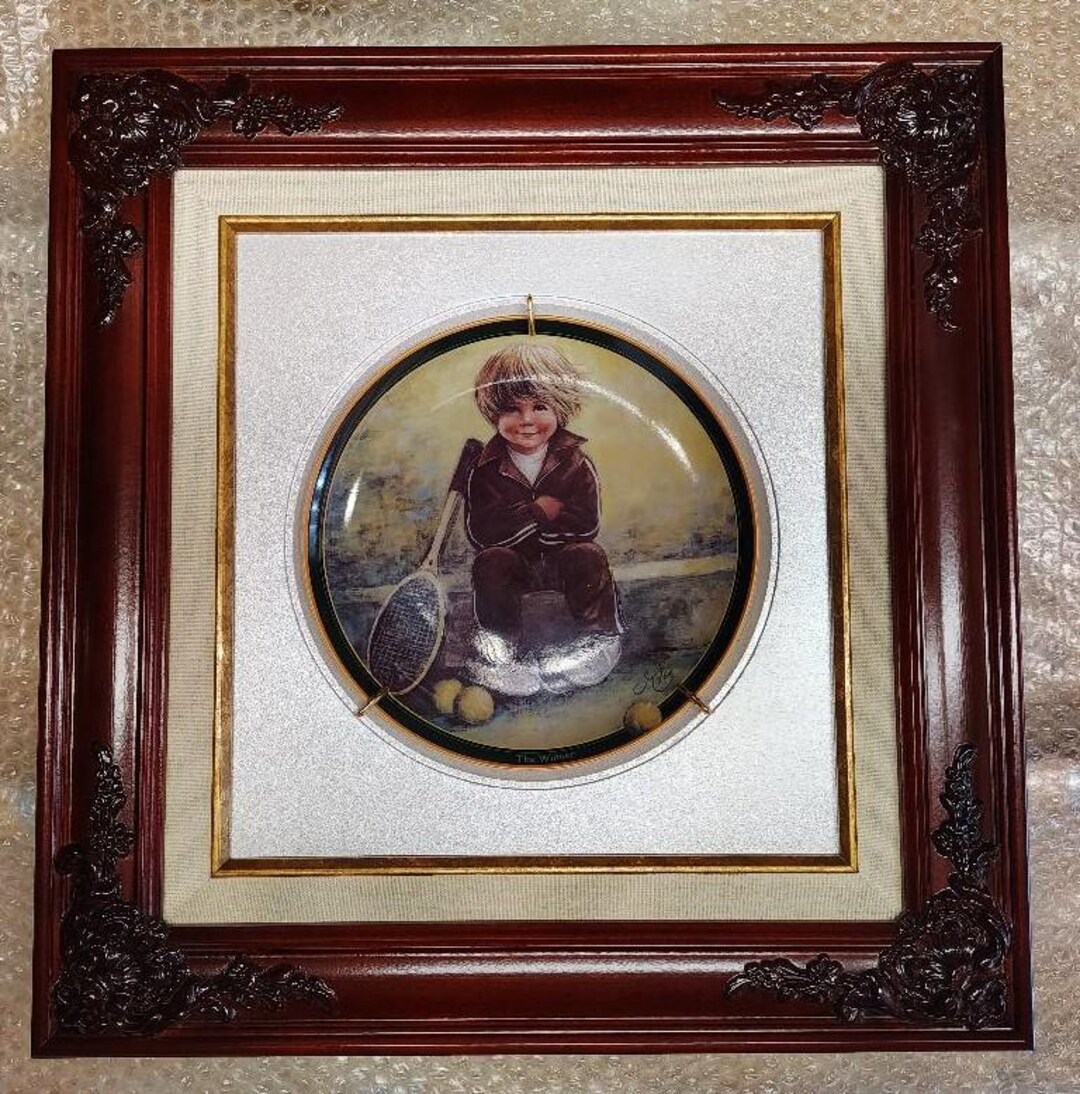 Collector Plate Frame: Gold Fillet, Linen Liner - Fits 8-8.5" Plates - Etsy