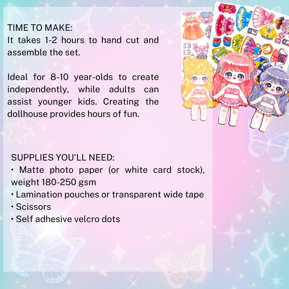 Printable Paper Doll Dress-up Kit: Dreamy Princess Outfits DIY Instant ...