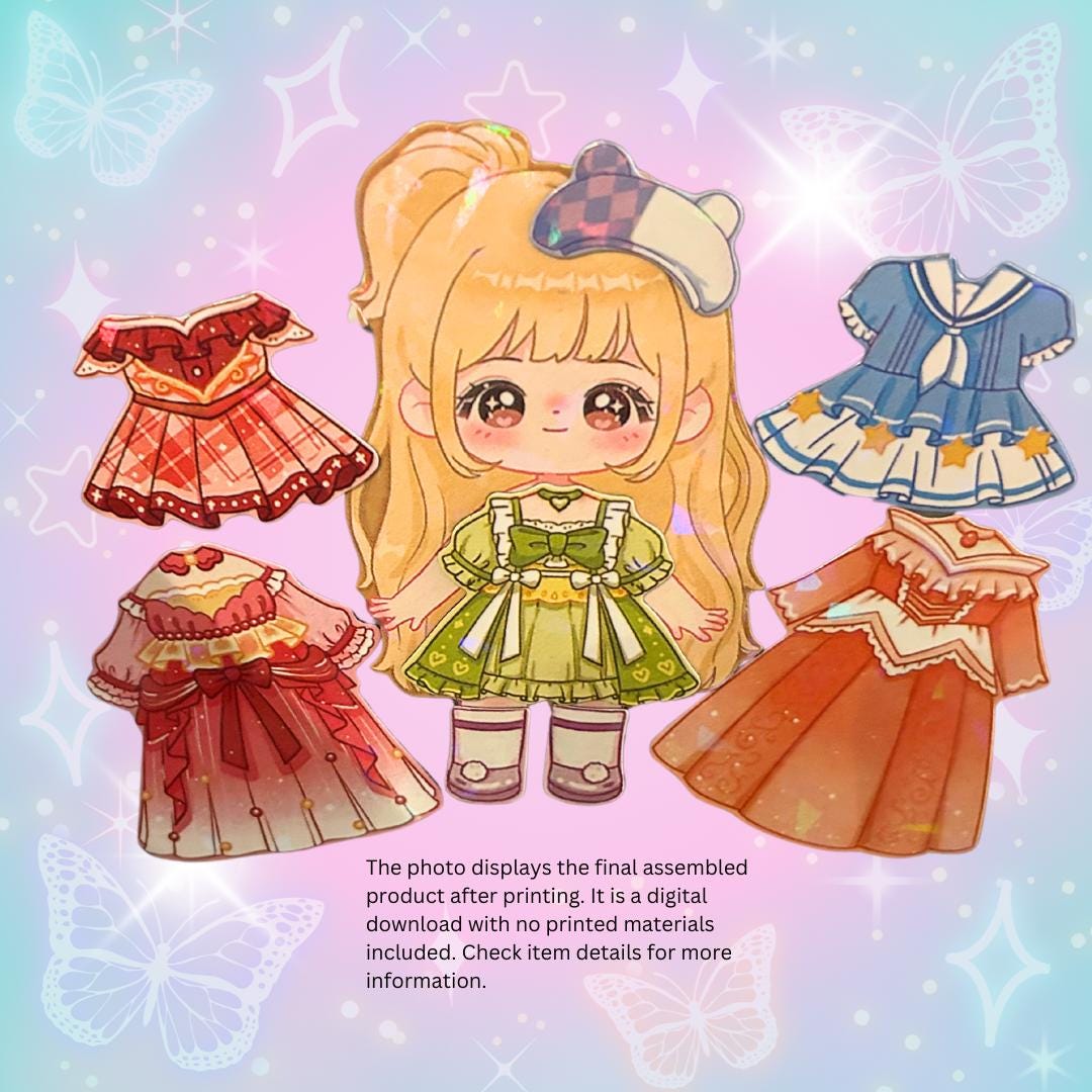 Printable Paper Doll Dress-up Kit: Dreamy Princess Outfits DIY Instant ...
