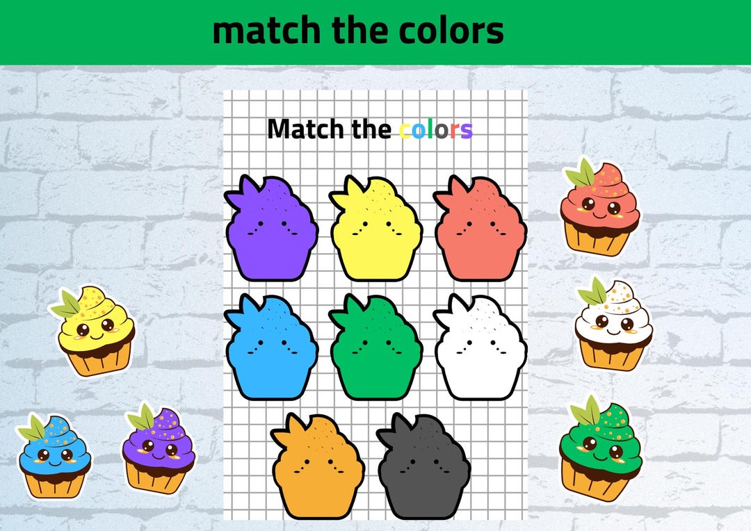 Cupcake Color Match Activity – Cut and Paste Printable for Kids ...