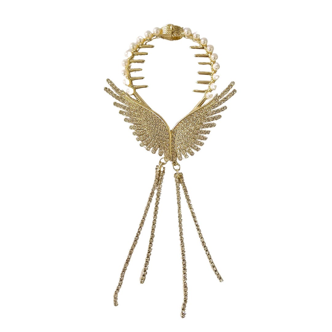 Fairy Angel Wing Hair Clip, Rhinestone Pearl Bun Holder - Etsy UK