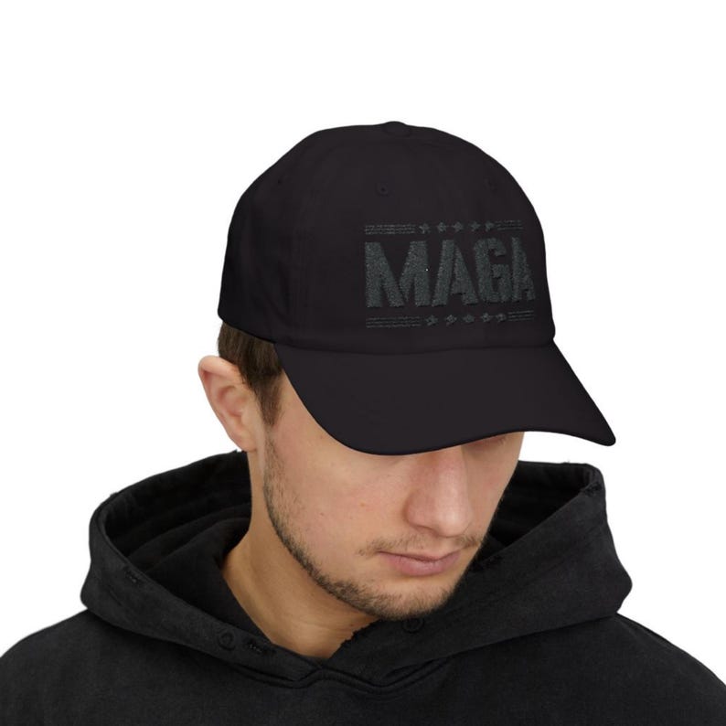 Black MAGA Cap: American Flag Design, Patriotic Hat - Etsy