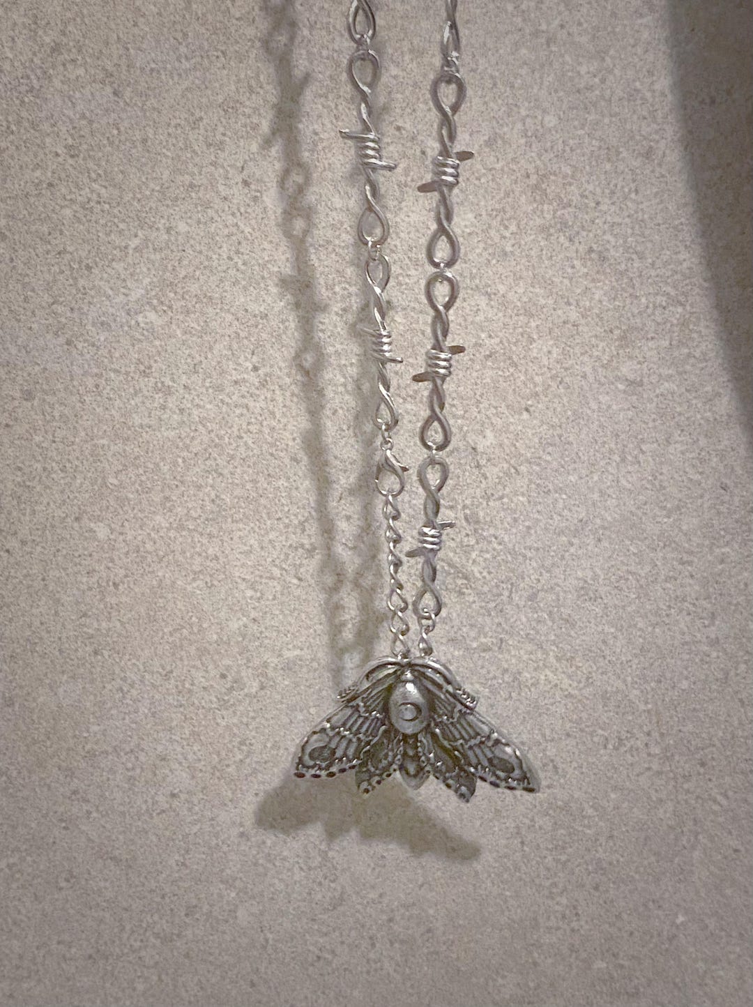 Death's-head Hawk Moth Charm Necklace, Death's-head Hawk Moth Necklace ...