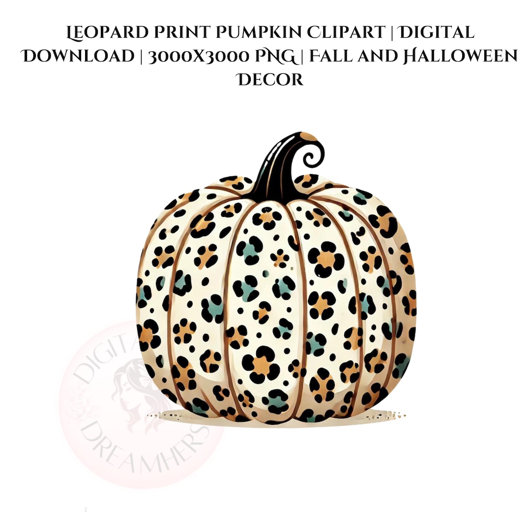 Leopard Print Pumpkin Clipart | Digital Download | 300 Dpi | Fall and ...
