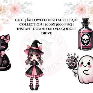 Cute Halloween Digital Clip Art Collection | 300 Dpi | Instant Download ...