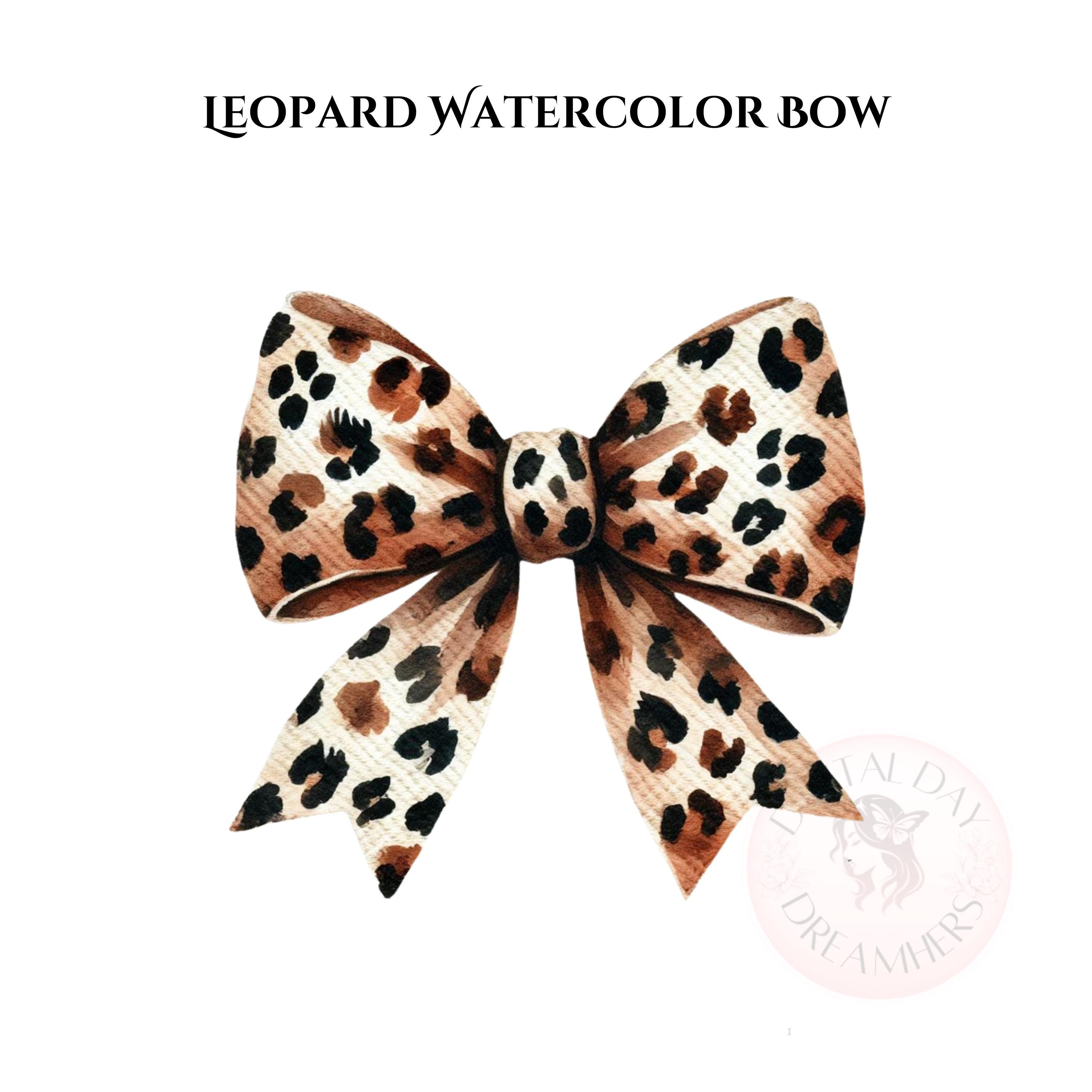 Leopard Watercolor Bow PNG | 300 Dpi Digital Download - Etsy