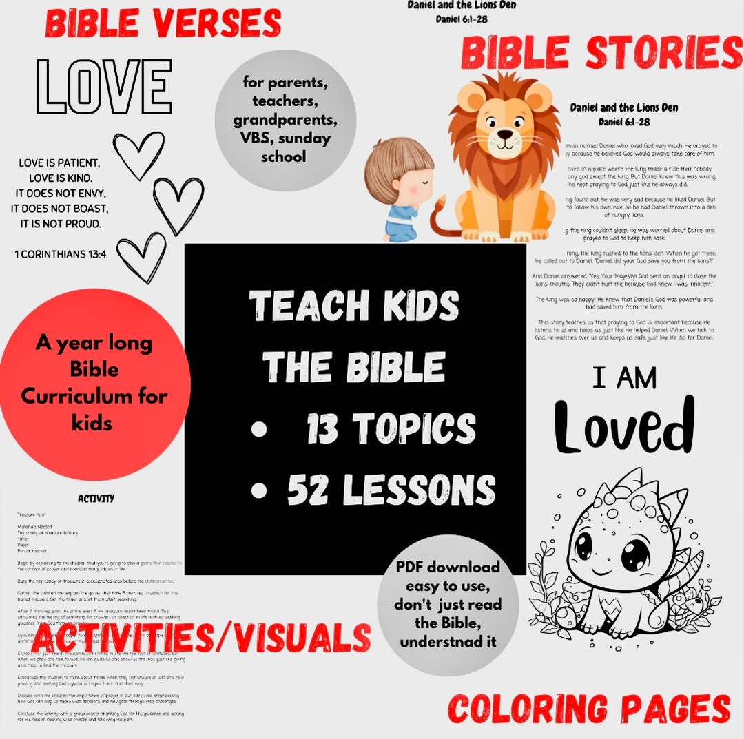 Kids Bible Lessons, Fun Bible Activities/visuals Coloring Pages, Verses ...