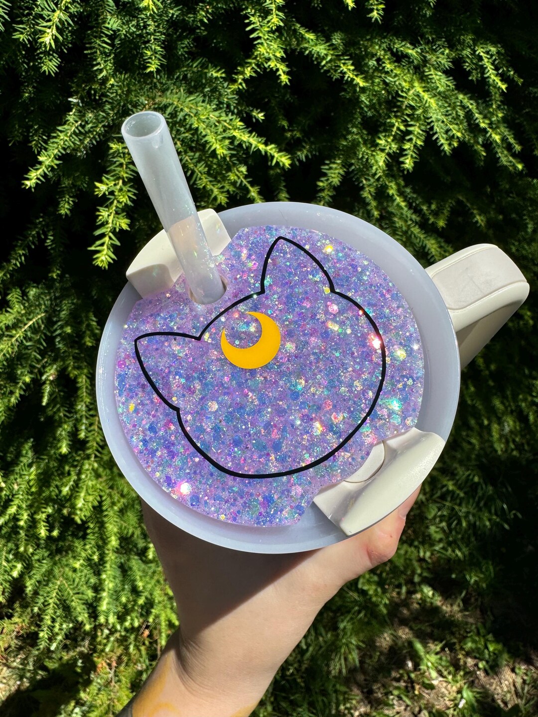 40oz Stanley Topper Purple Anime Cat Inspired - Etsy
